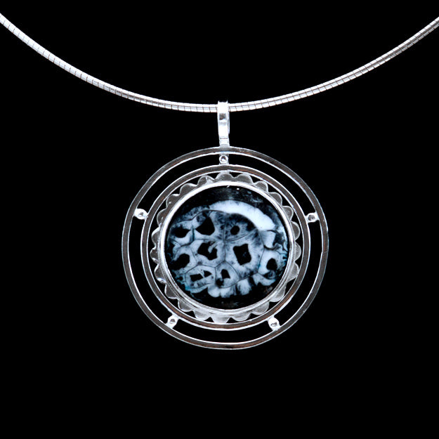 Solar Eclipse Enamel Pendant Necklace : Carie Fowler Jewelry Design